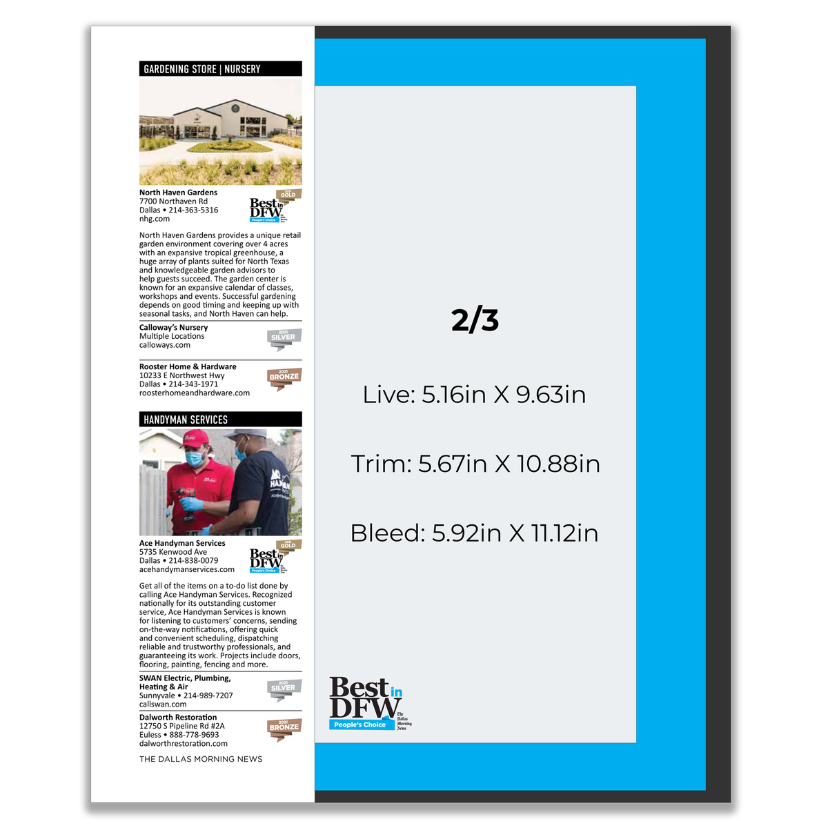 Winner's Magazine | 2/3 page ad – bestindfw